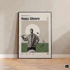 Happy Gilmore, Adam Sandler, Vintage Movie Poster, Retro Modern Poster ...