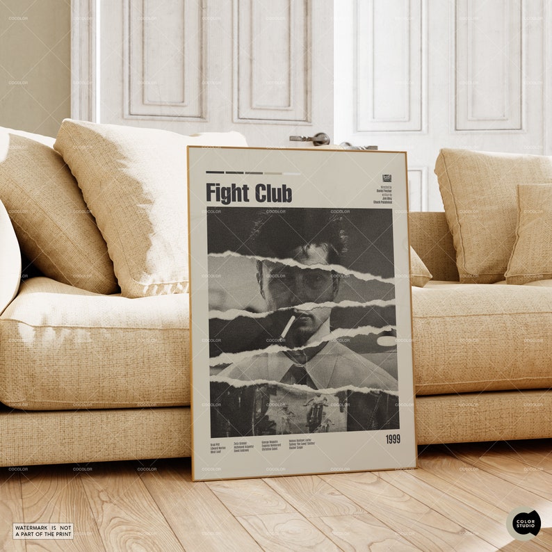 Fight Club Retro Movie Poster Midcentury Modern Retro Tv - Etsy