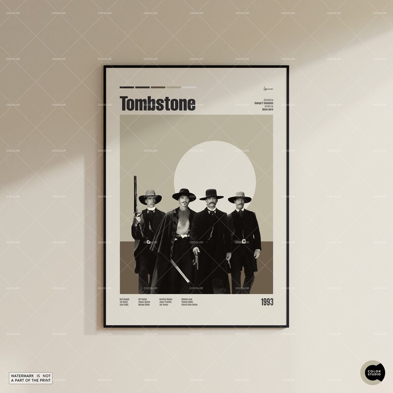 Tombstone Retro Movie Poster Midcentury Modern Retro Tv - Etsy