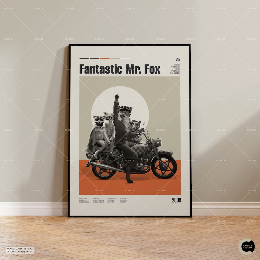 Fantastic Mr. Fox, Wes Anderson, Vintage Movie Print, Movie Poster ...