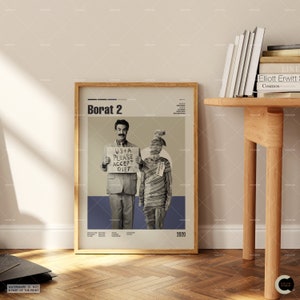 Borat 2, Retro Movie Poster, Midcentury Modern, Retro Tv Show Poster ...