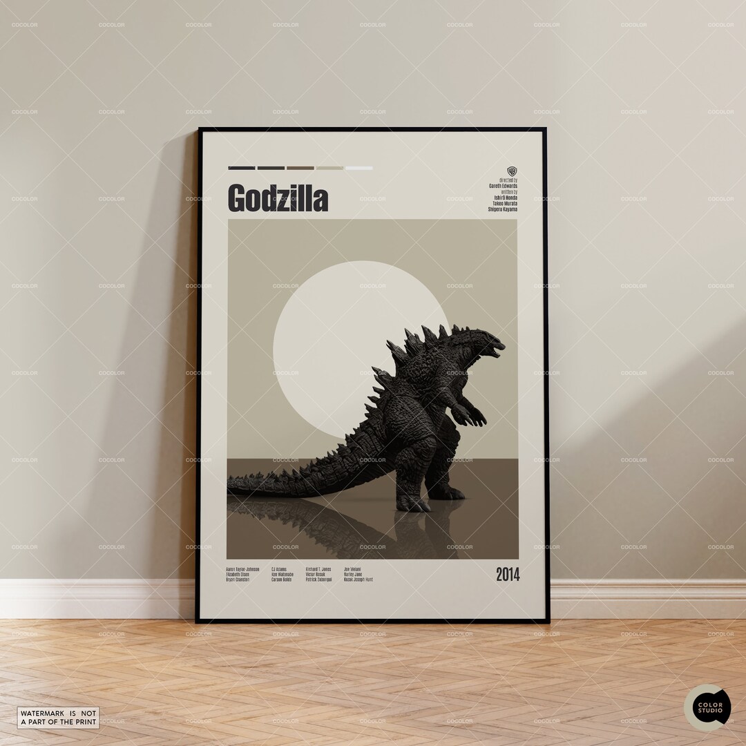 Godzilla, Retro Movie Poster, Midcentury Modern, Retro Tv Show Poster ...
