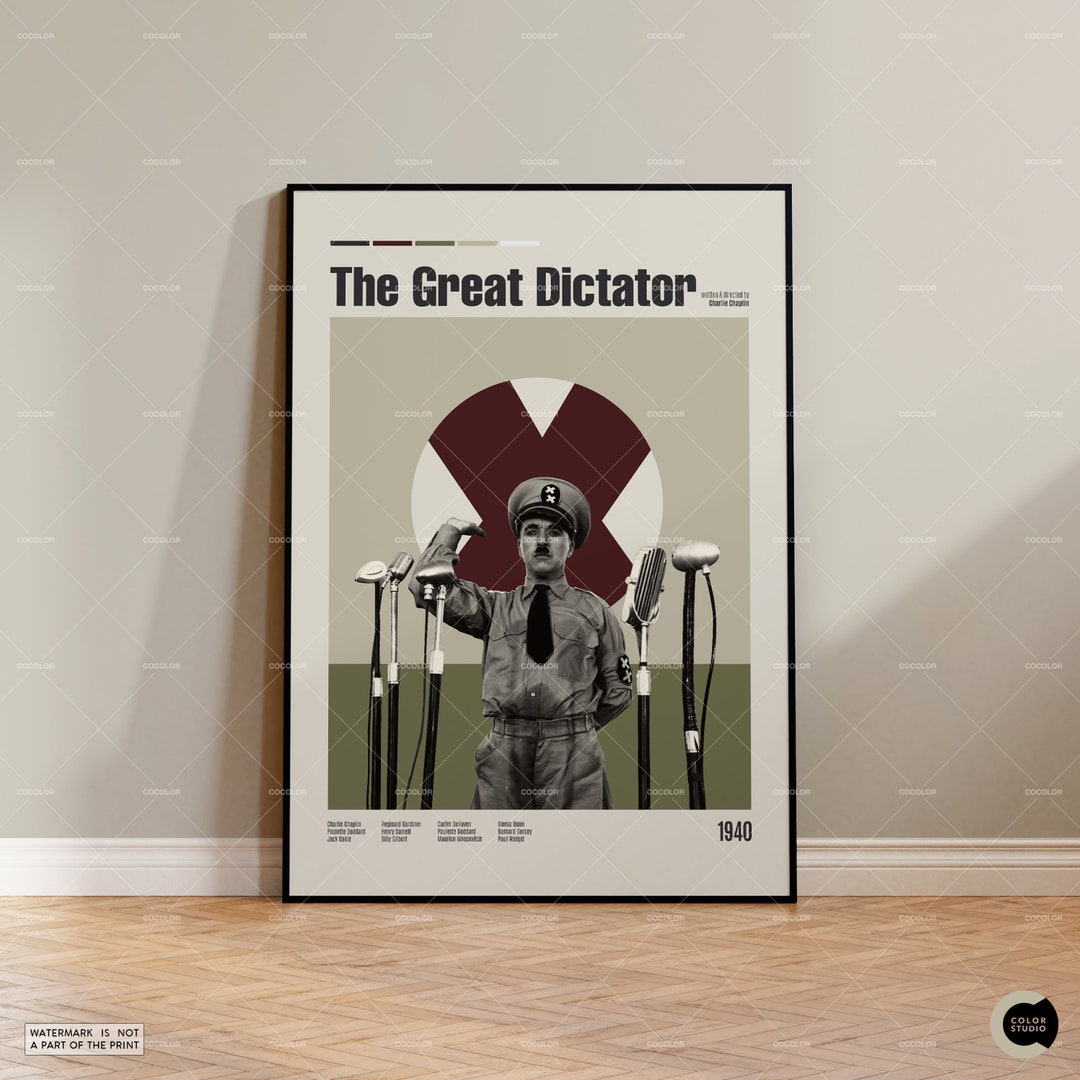 The Great Dictator Charlie Chaplin Retro Movie Poster - Etsy
