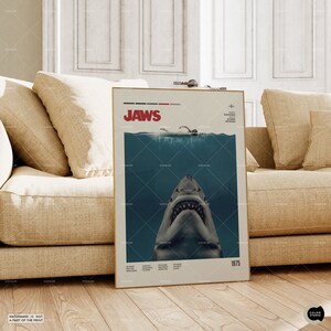 Jaws, Steven Spielberg, Retro Movie Poster, Midcentury Modern, Retro Tv ...