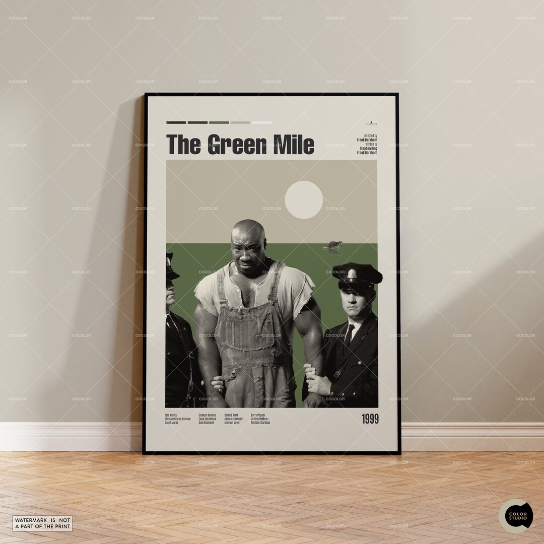 The Green Mile, Tom Hanks, Retro Movie Poster, Midcentury Modern, Retro ...
