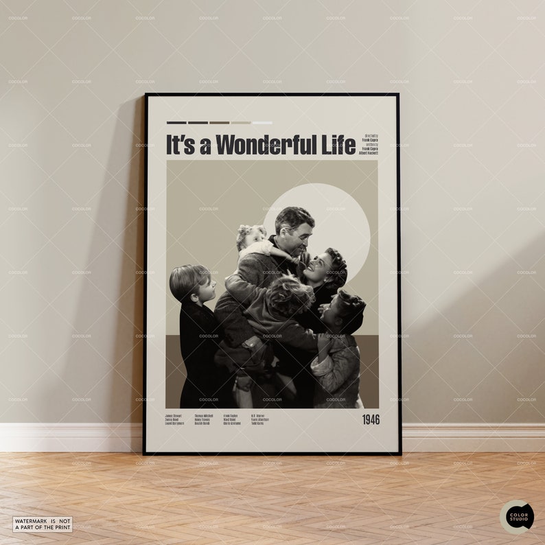 It's a Wonderful Life, Retro Movie Poster, Midcentury Modern, Retro Tv ...