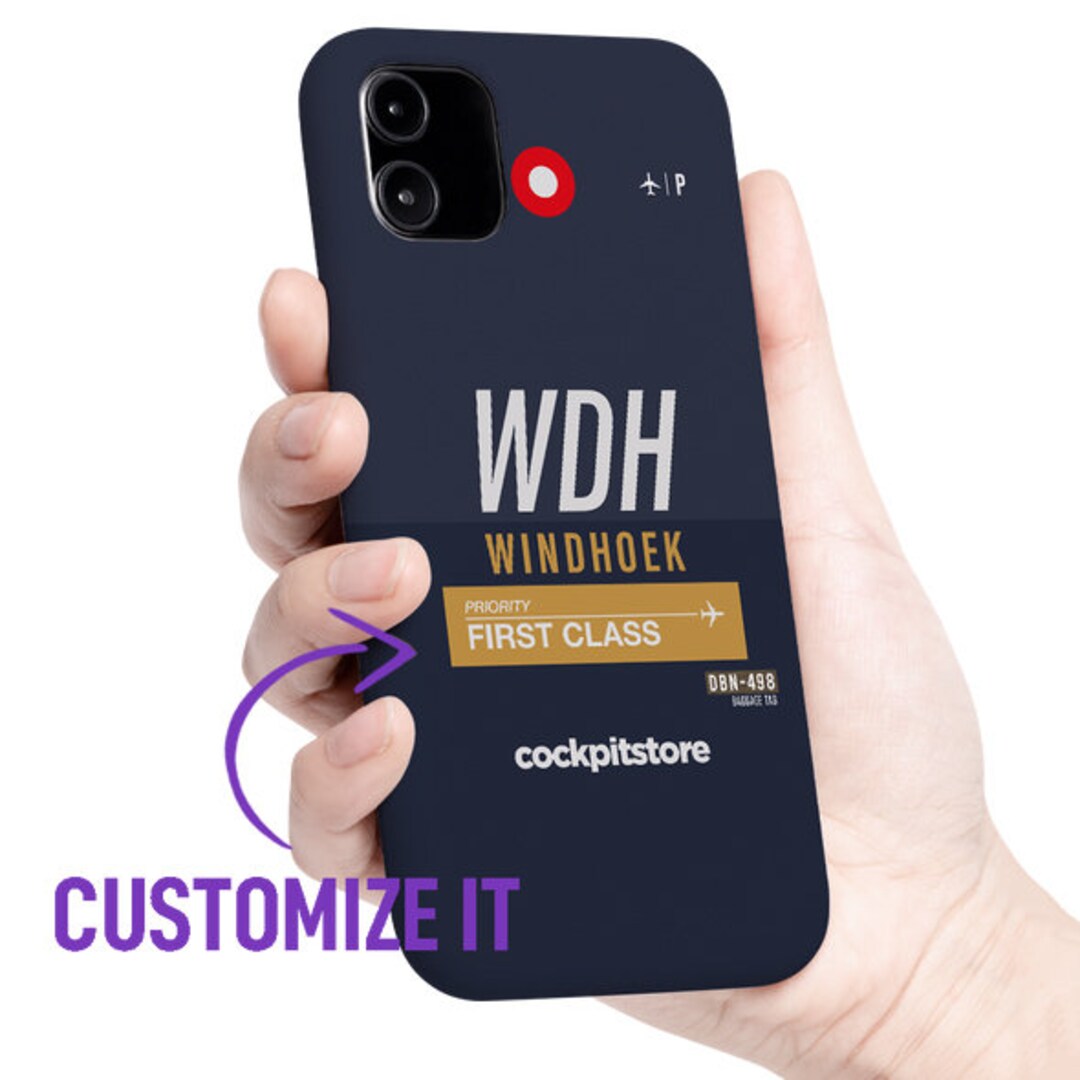 Airport Flight Attendant Aviation Pilot Luggage Tag Windhoek WDH iPhone ...