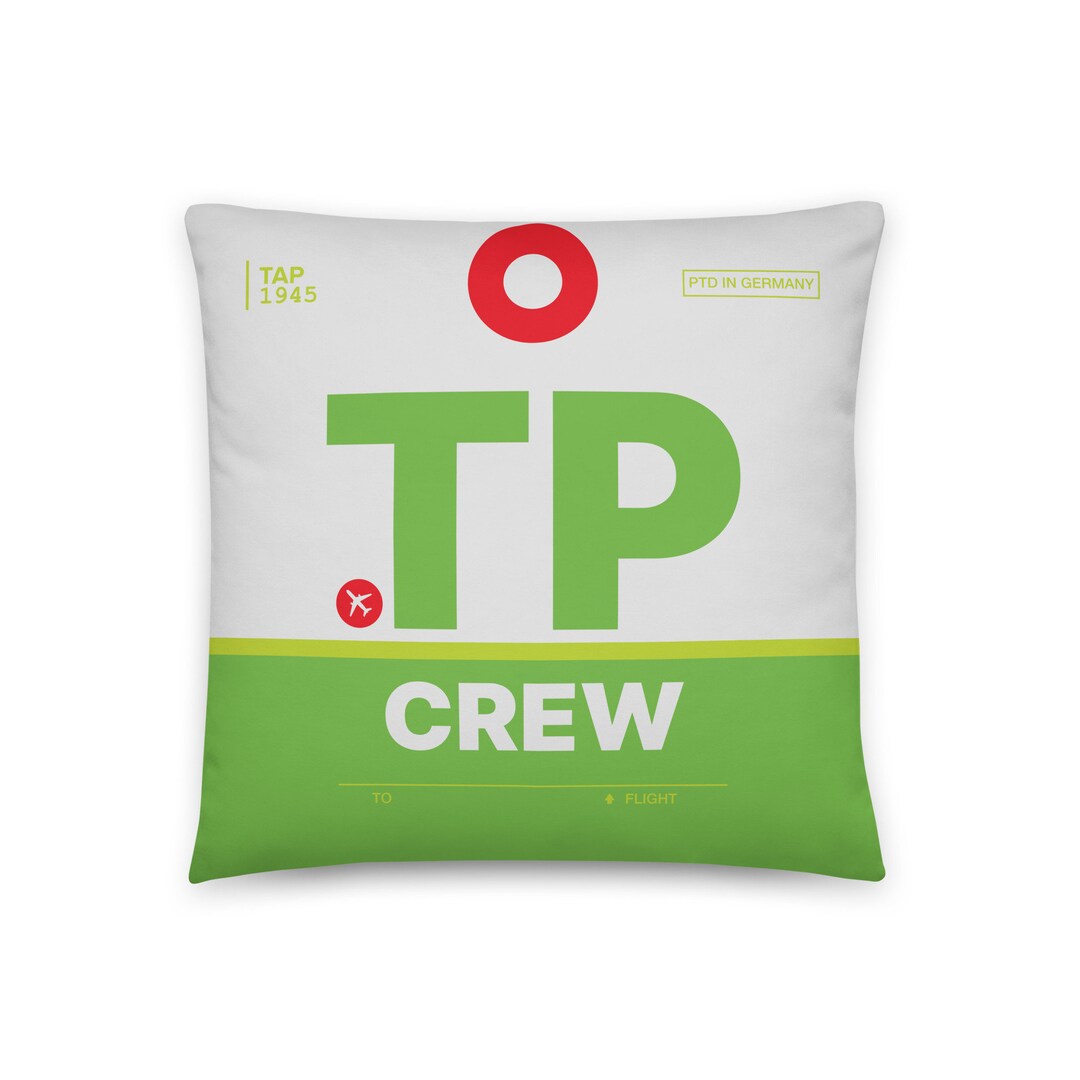 Custom TP TP IATA Baggage Tag Pillow, Personalized Vintage Luggage Tag ...