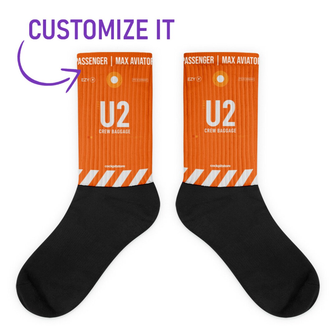 Easyjet Socks Airport Flight Attendant Pilot Luggage Tag Easyjet U2 ...