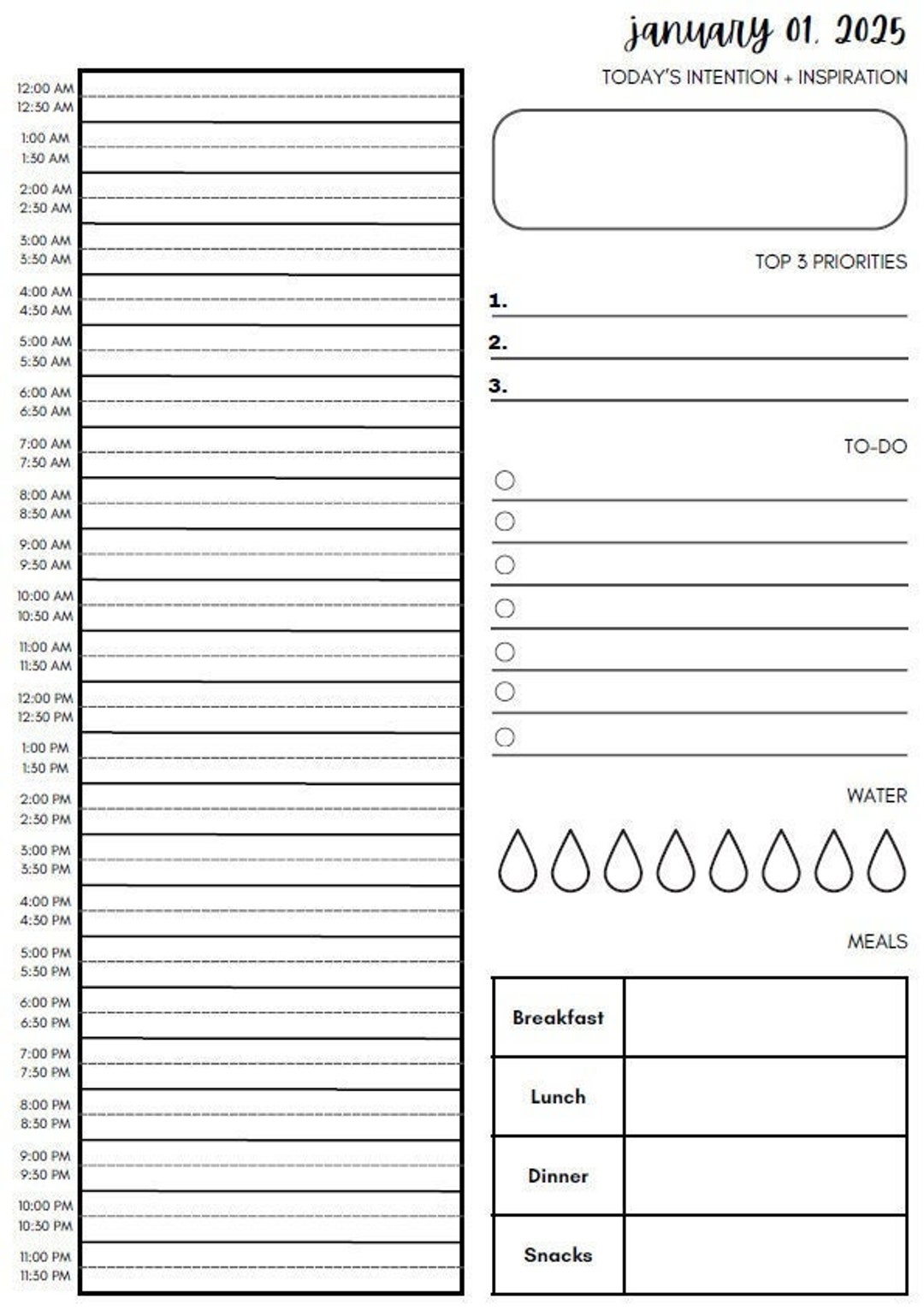 2025 Daily Planner Calendar / Journal - PDF Printable - 365 Days ...
