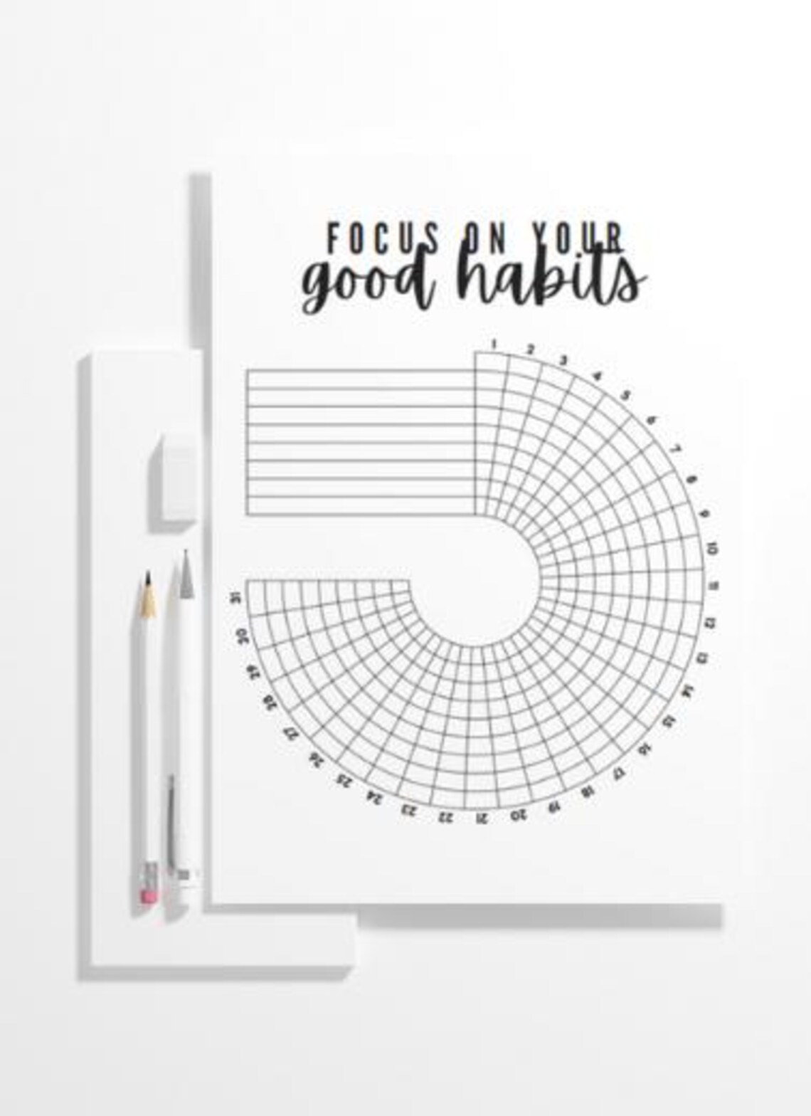 Focus on Good Your Habits Motivation Challenge Monthly Wheel Habit ...