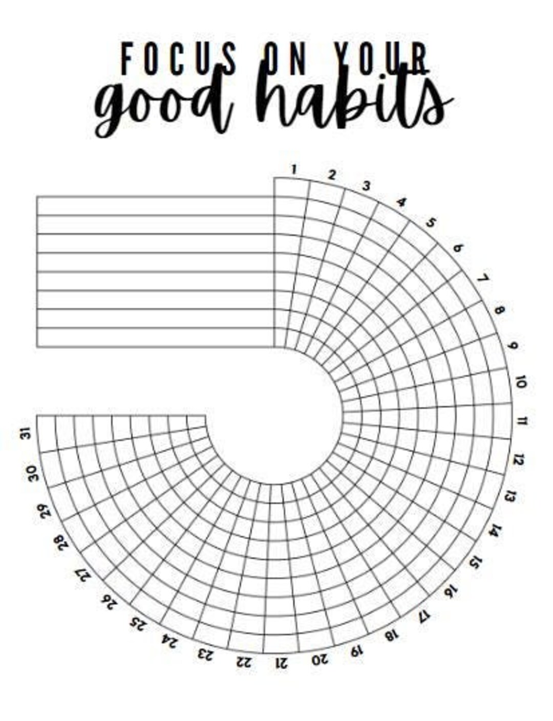 Focus on Good Your Habits Motivation Challenge Monthly Wheel Habit ...