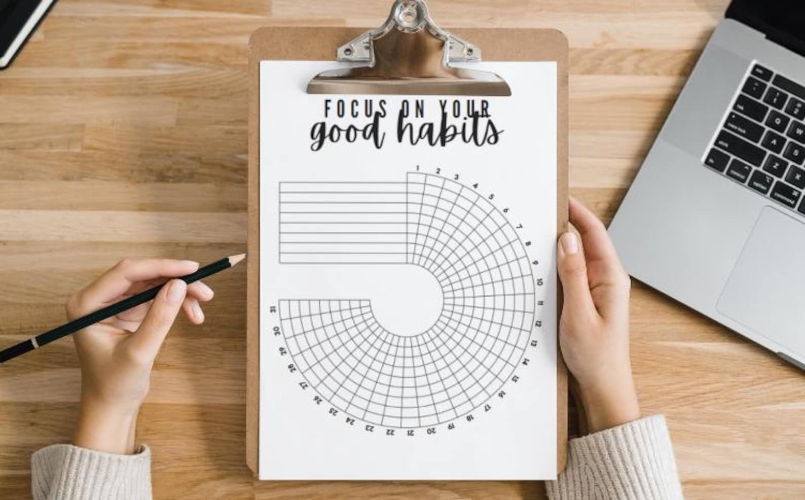 Focus on Good Your Habits Motivation Challenge Monthly Wheel Habit ...