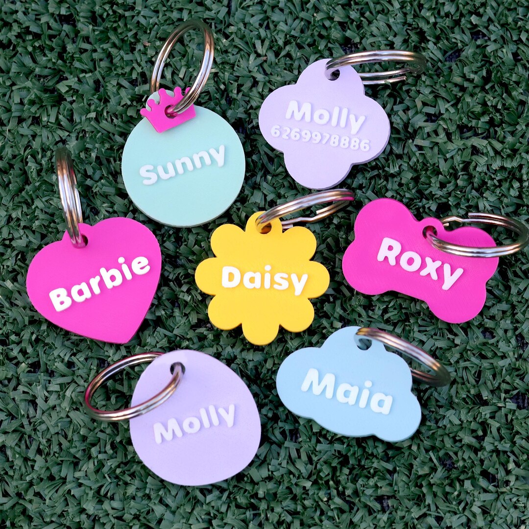 Custom Pet ID Tag for Collar | Colorful & Lightweight Personalized Dog ...