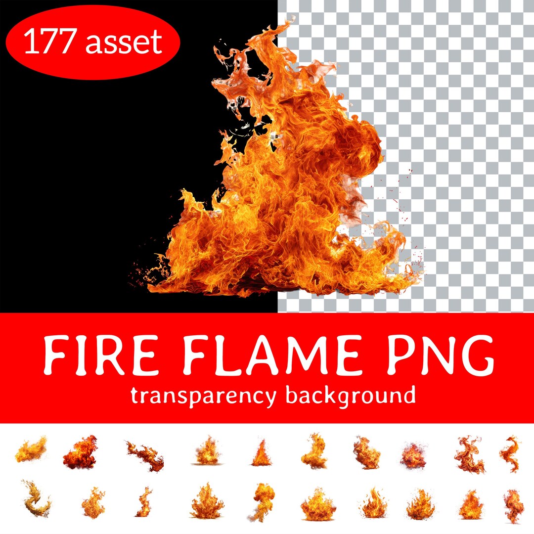 Fire Flame Light Effects PNG Overlays: AI Generated Glowing FX (digital ...