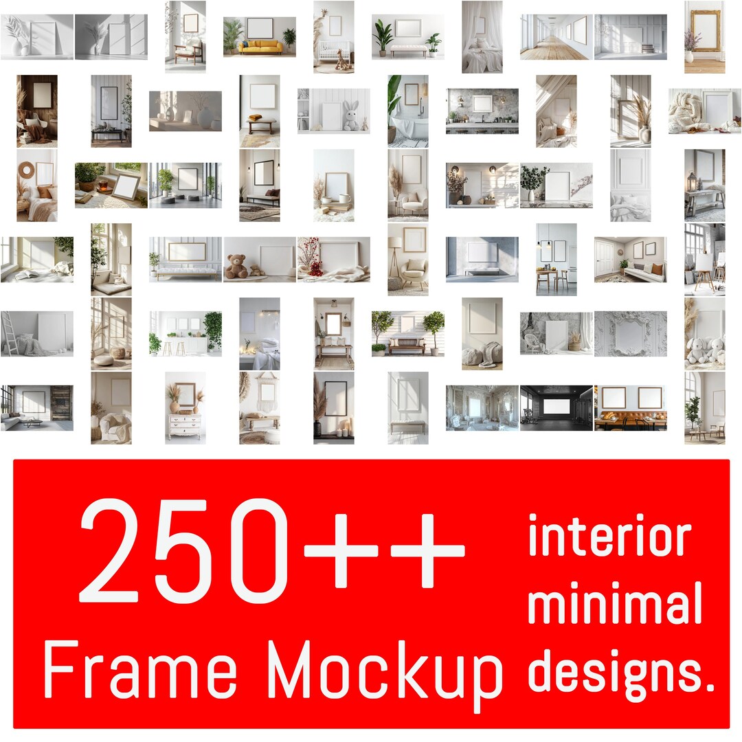 250+ Frames Mockup Bundle Set, Interior Frame Mockup, 250+ Wall Mockup ...