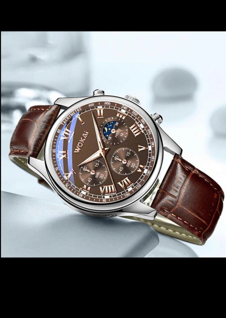 1pc Business Quartz Sport Watch With Casual Leather Strap for Men - Etsy