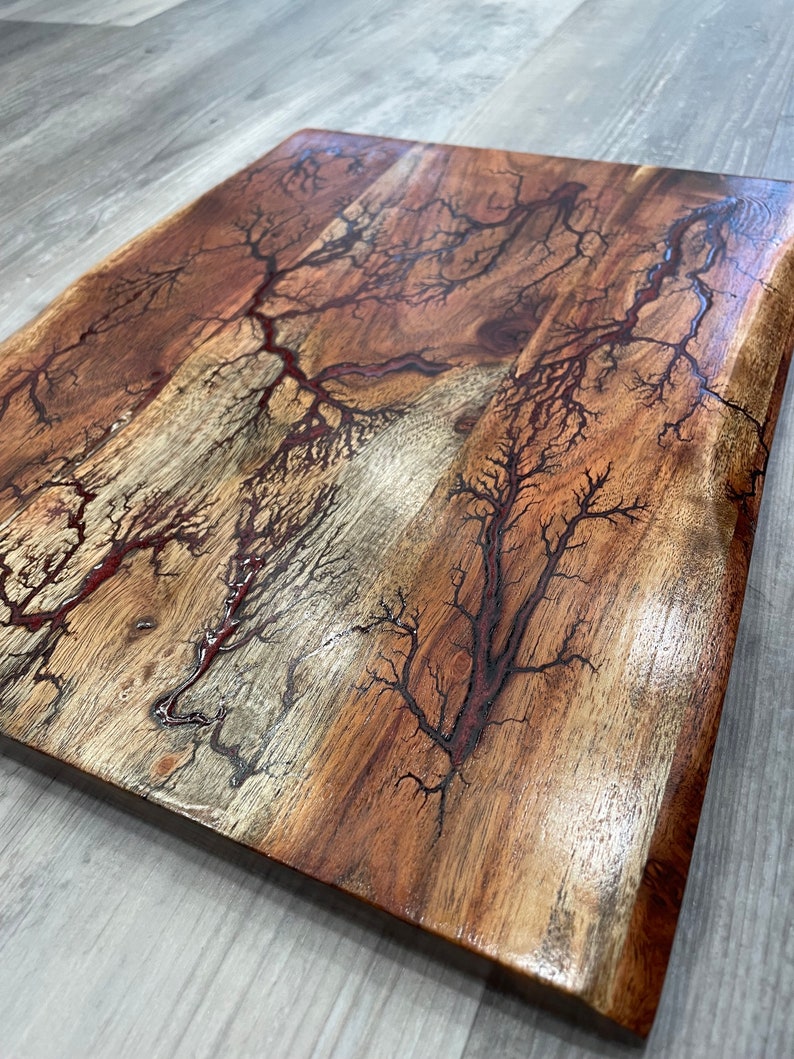 Fractal Wooden Serving Board Rectangle Colored Epoxy Merlot - Etsy