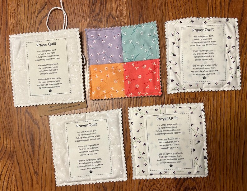 Mini Prayer Quilt | Daisies | Handmade Gift | Pocket Prayer Quilt W ...