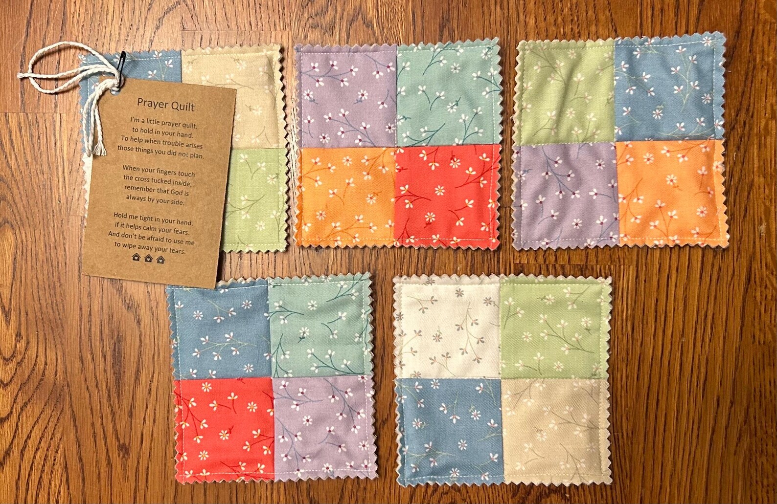 Mini Prayer Quilt | Daisies | Handmade Gift | Pocket Prayer Quilt W ...