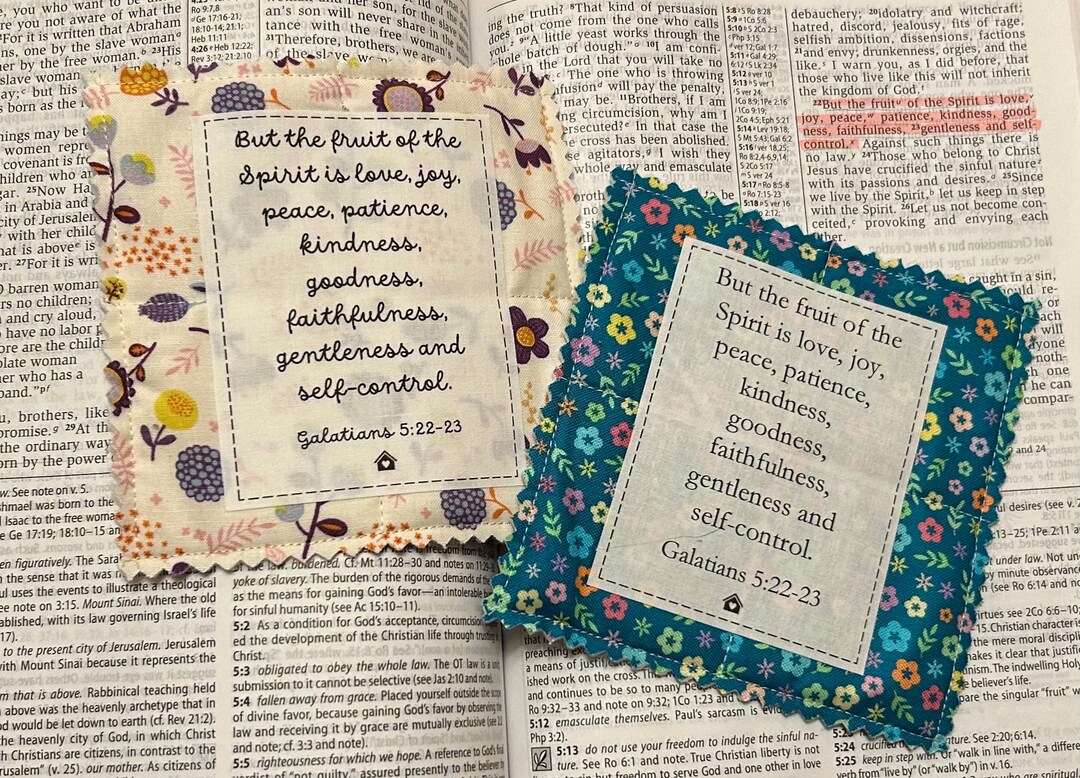 Pocket Prayer Quilt | Galatians 5:22-23 | Wooden or Plastic Cross ...