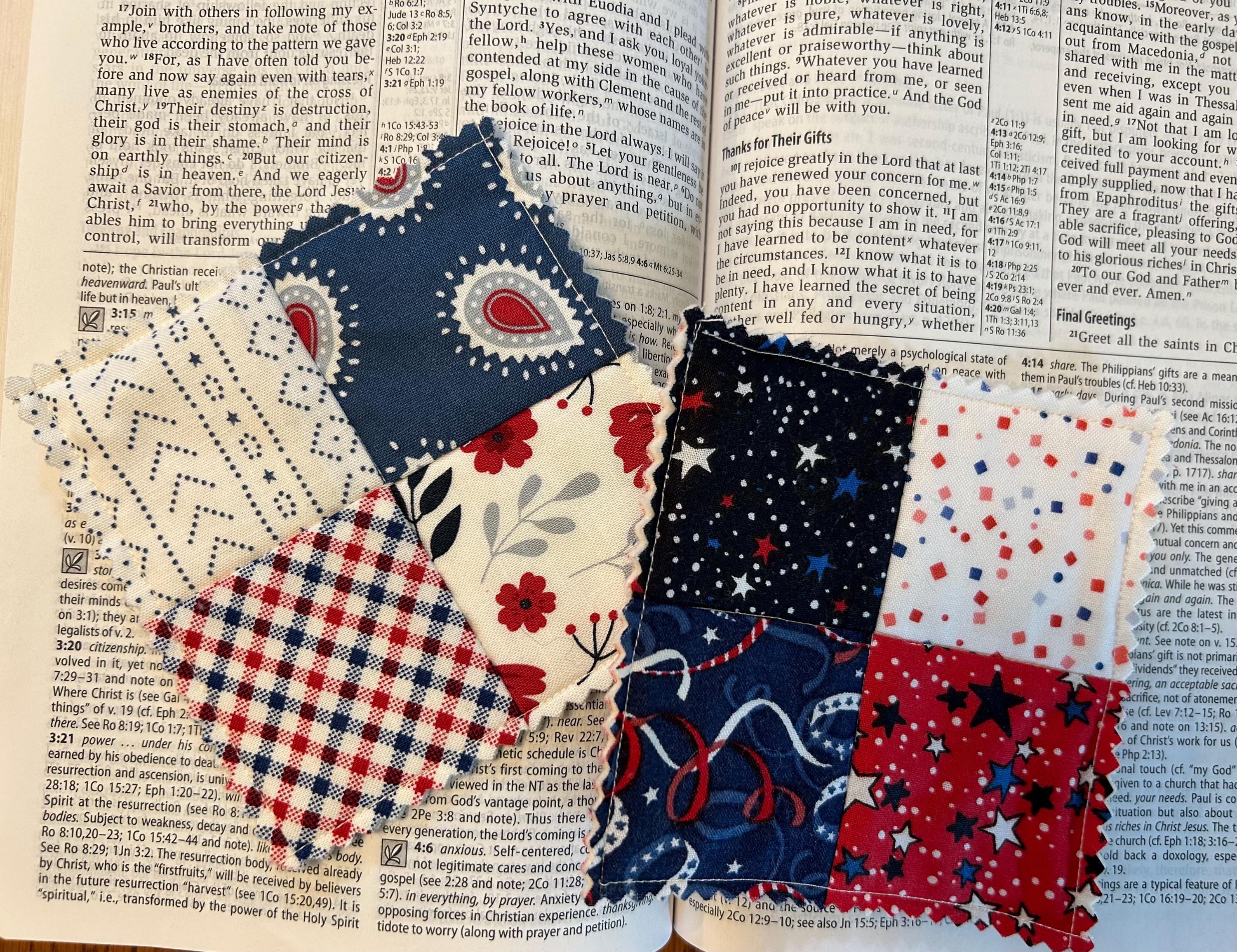 Mini Prayer Quilt | Patriotic | Pocket Prayer Quilt W/wooden or Plastic ...