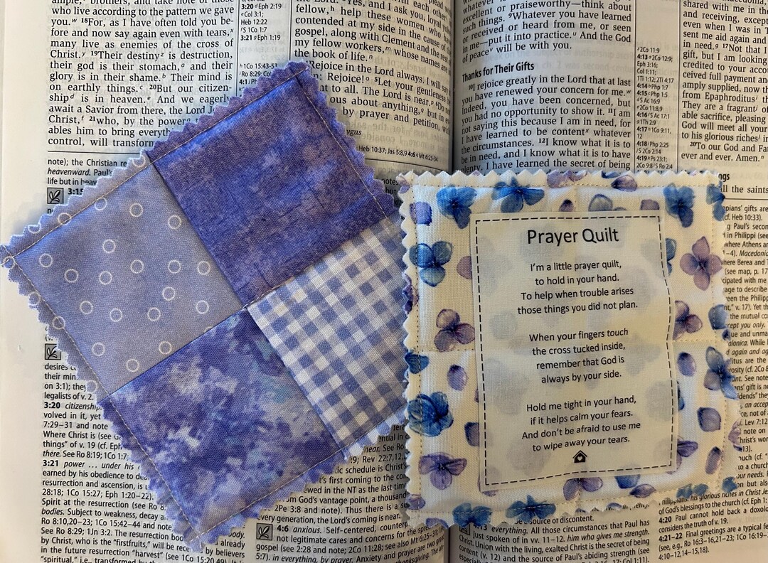 Handmade Pocket/mini Prayer Quilt: Lavender With Cross Inside and ...