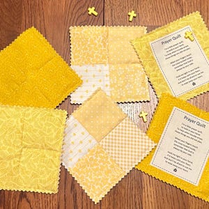 Mini Prayer Quilt | Yellow | Pocket Prayer Quilt With Wooden or Plastic ...