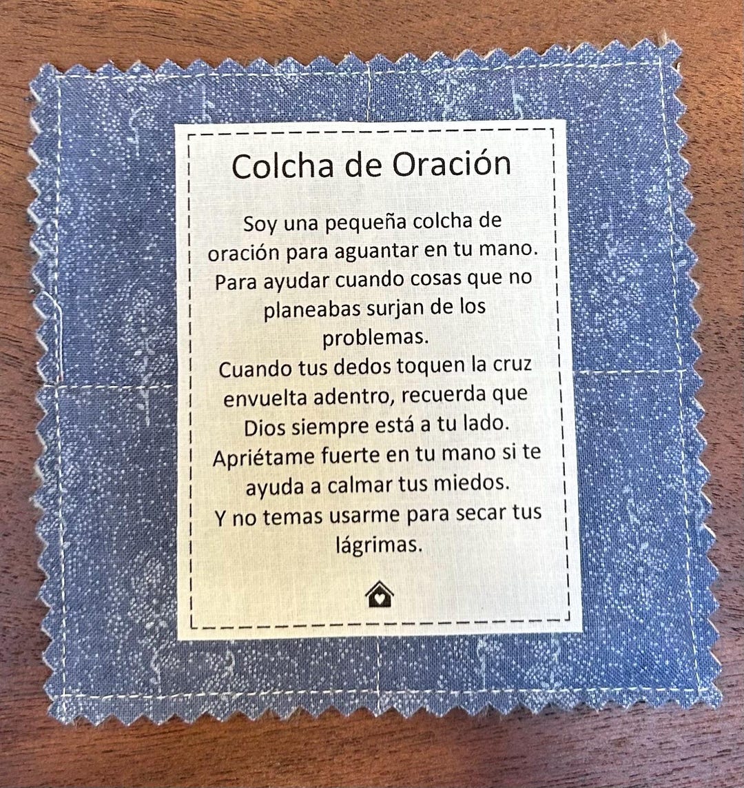 Mini Prayer Quilt | Pocket Prayer Quilt - Spanish | Wooden or Plastic ...
