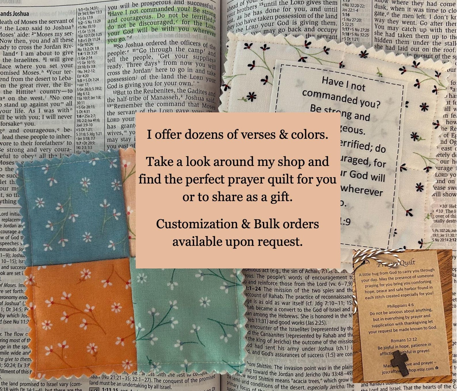 Mini Prayer Quilt | Daisies | Handmade Gift | Pocket Prayer Quilt W ...