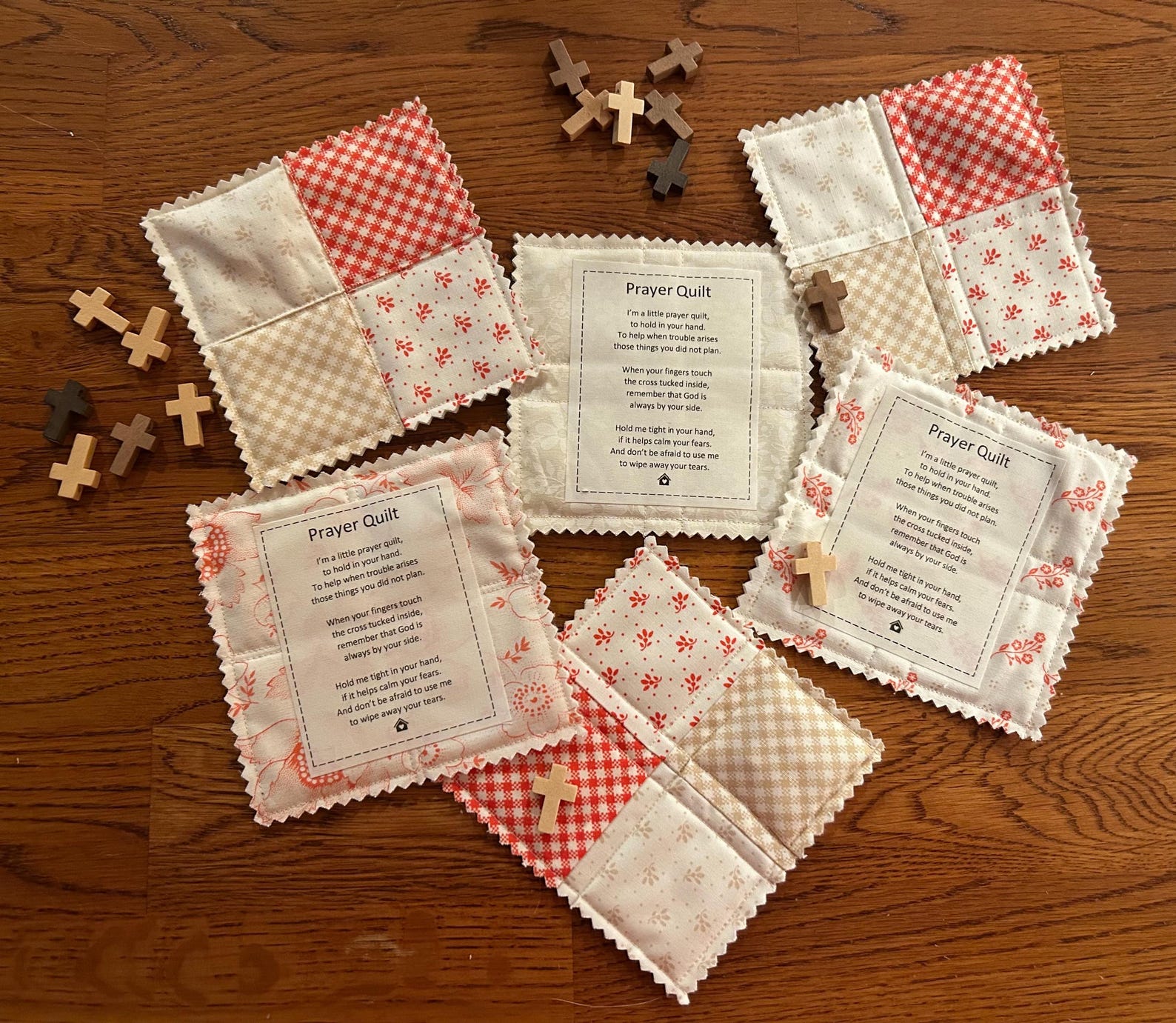 Mini Prayer Quilt Pocket Prayer Quilt With Wooden or Plastic Cross ...