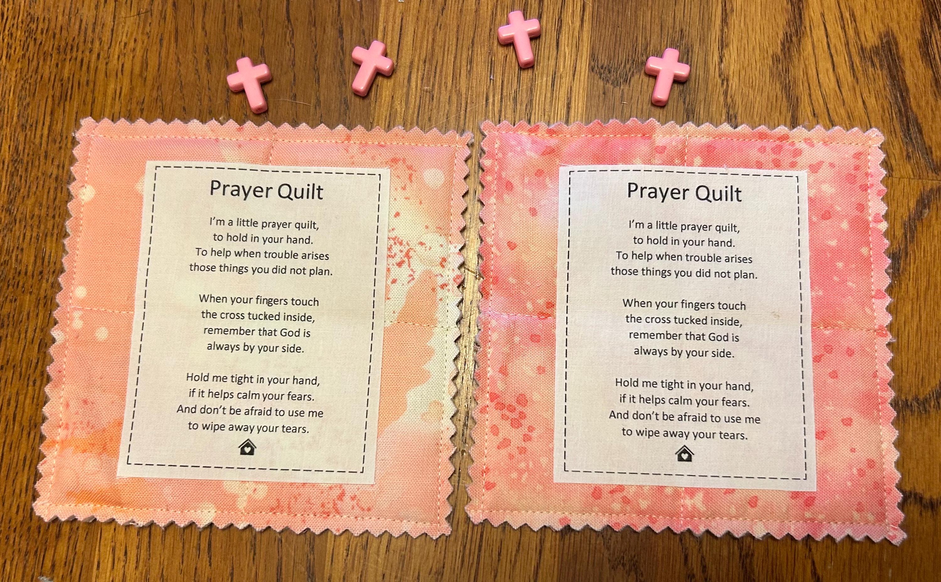 Mini Prayer Quilt | Pink | Pocket Prayer Quilt With Wooden or Plastic ...