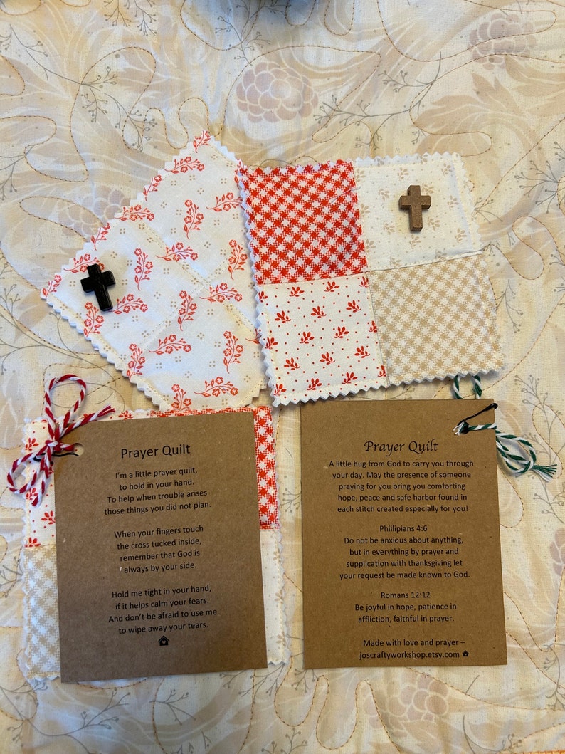 Mini Prayer Quilt, Pocket Prayer Quilt With Cross ~ Handmade - Etsy