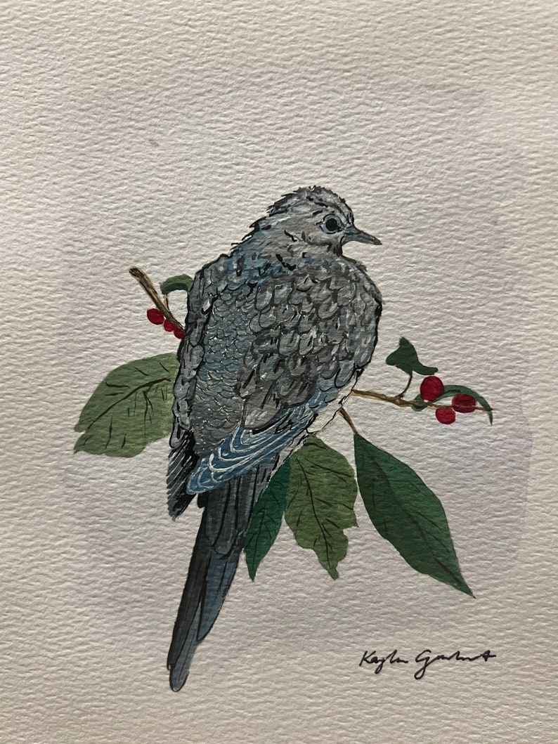 Gouache Bird Painting, Ready to Frame - Etsy