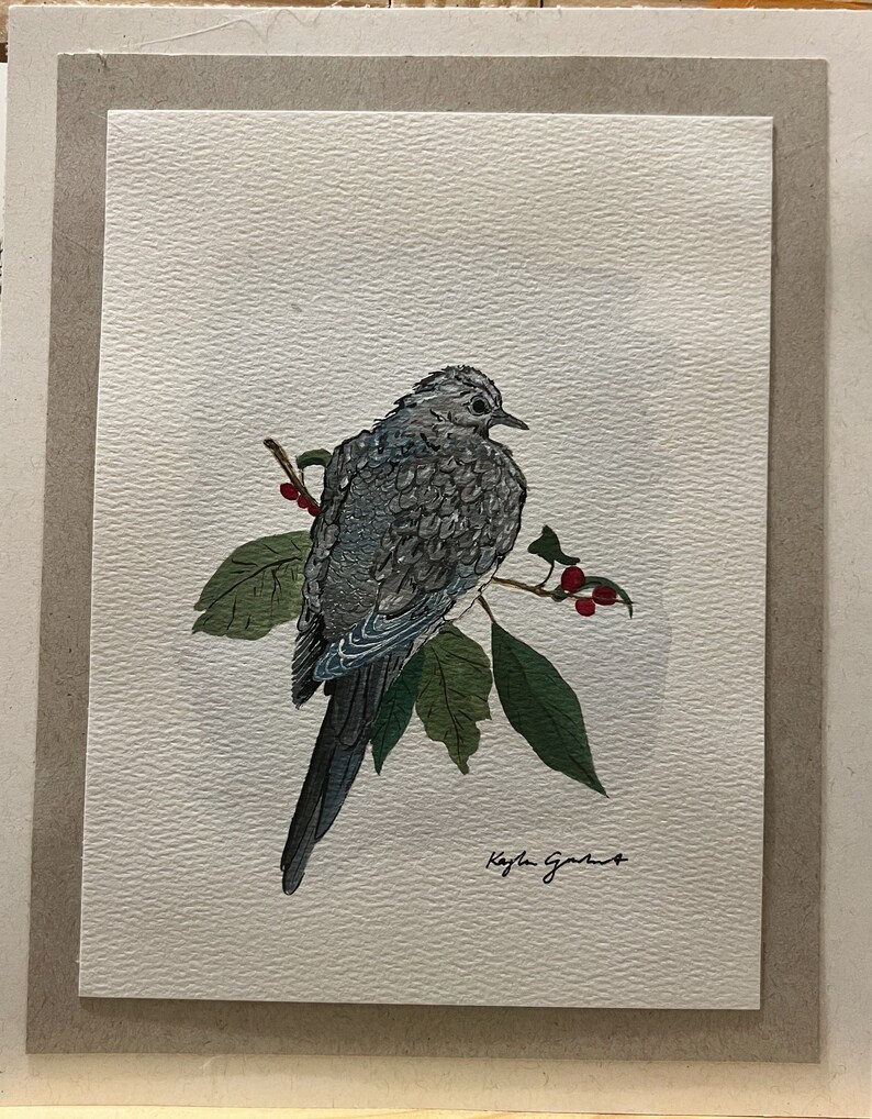 Gouache Bird Painting, Ready to Frame - Etsy