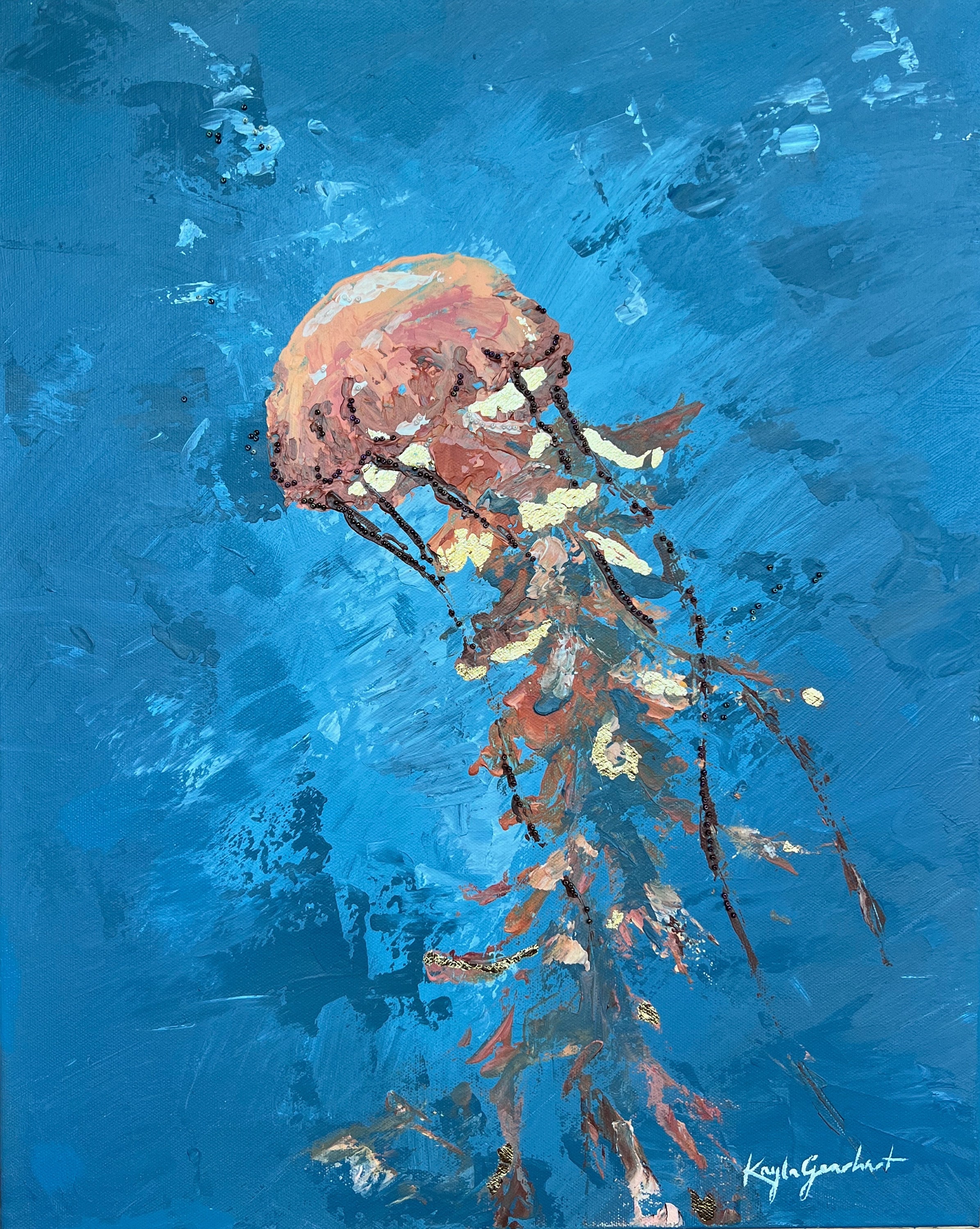 Beaded Jellyfish Acrylic Painting - Etsy
