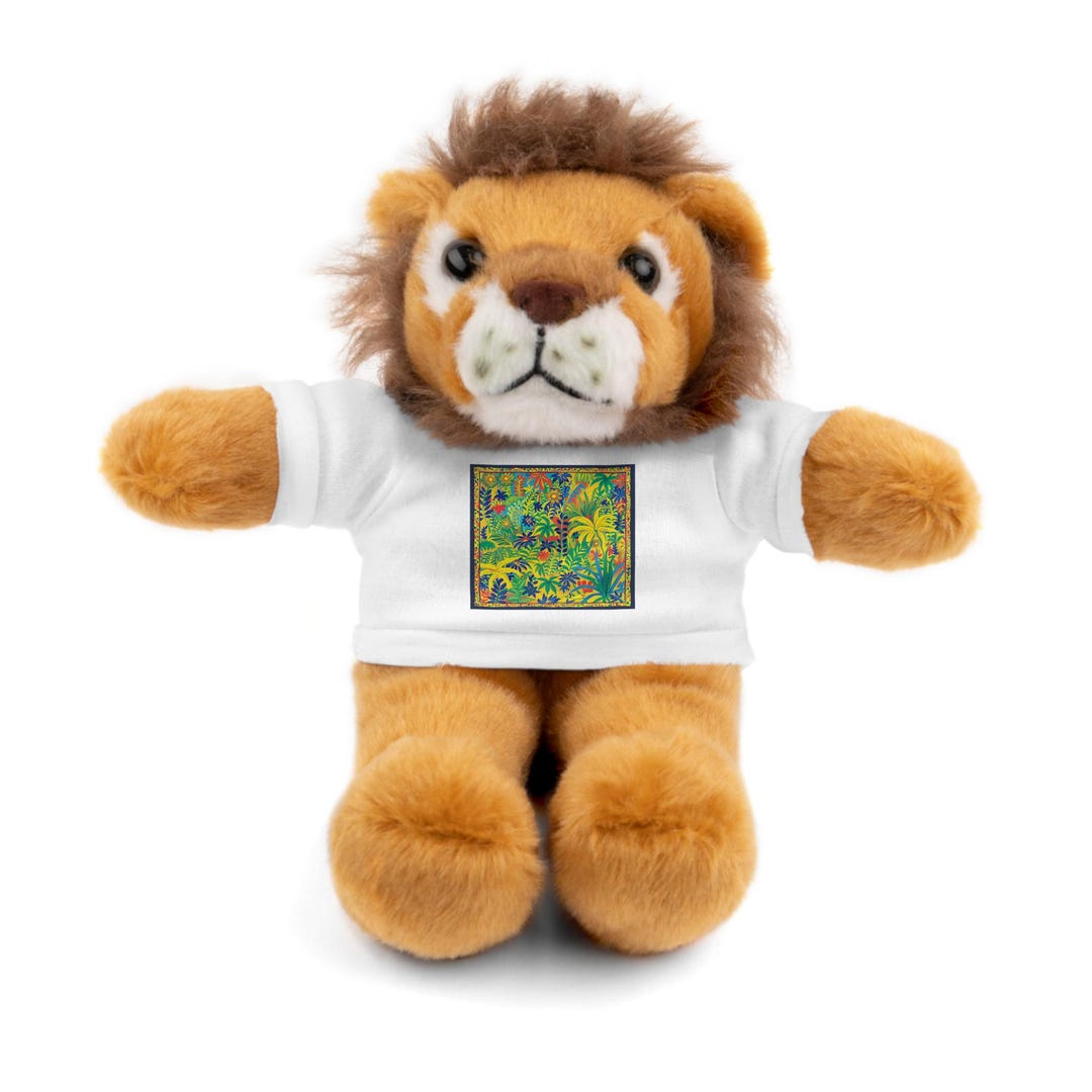 Stuffed Animal With Jungle Tee Stuffed Jaguar, Lion Toy, Stuffed Panda ...