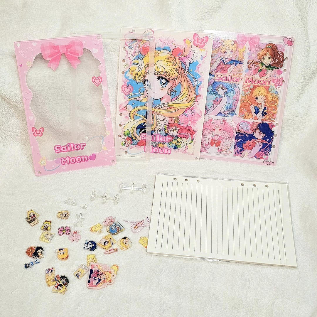 Sailor Moon Acrylic Shaker Charm Notebook- Anime, Lined, Refillable - Etsy