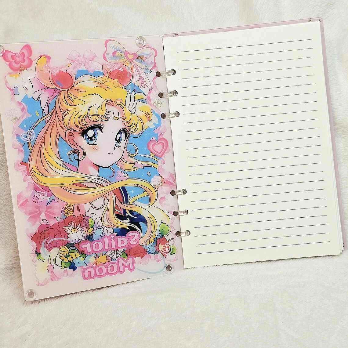 Sailor Moon Acrylic Shaker Charm Notebook- Anime, Lined, Refillable - Etsy