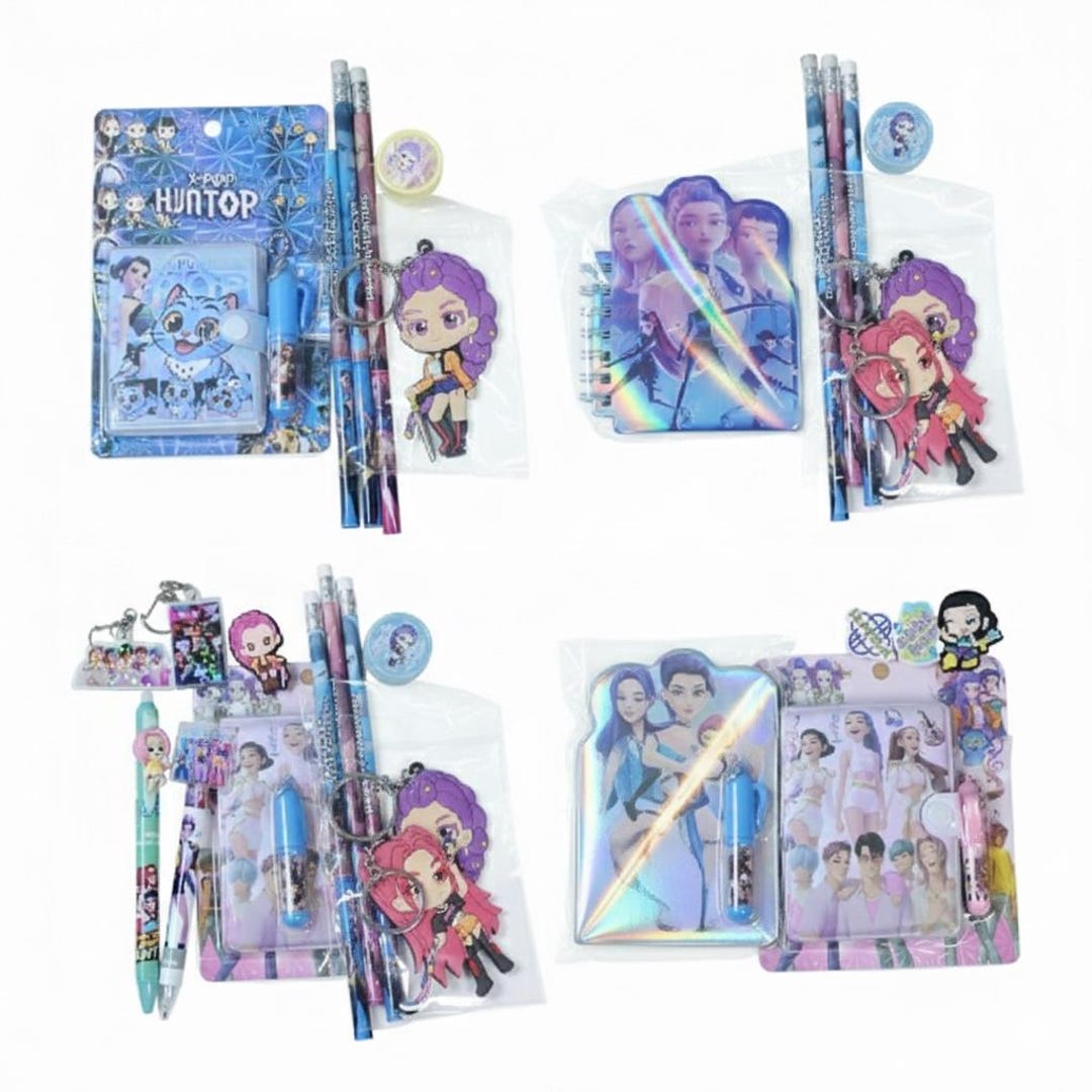 K-pop Demon Hunter Mini Stationery Gift Set Bundle – Pens, Pencils ...