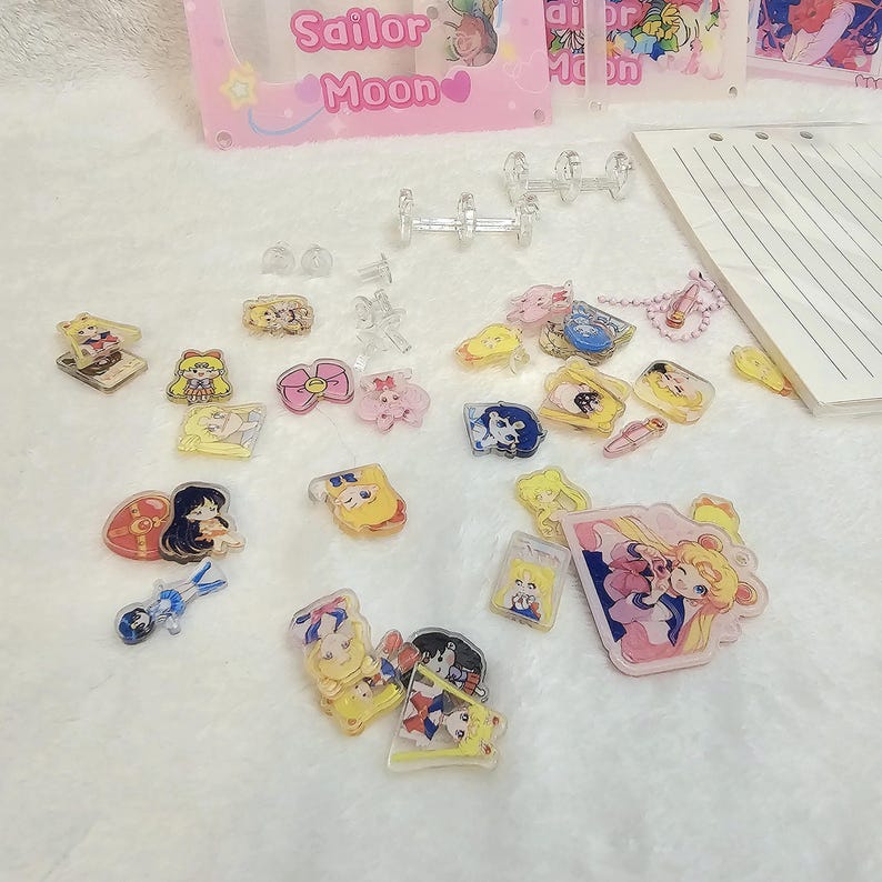 Sailor Moon Acrylic Shaker Charm Notebook- Anime, Lined, Refillable - Etsy