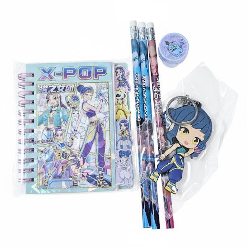 K-pop Demon Hunter Mini Stationery Gift Set Bundle – Pens, Pencils ...