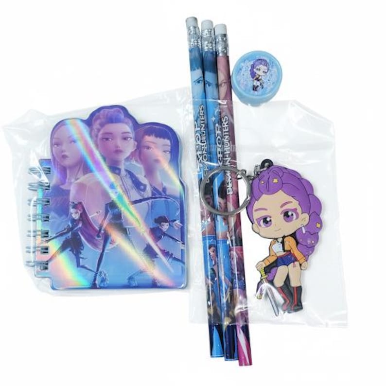 K-pop Demon Hunter Mini Stationery Gift Set Bundle – Pens, Pencils ...