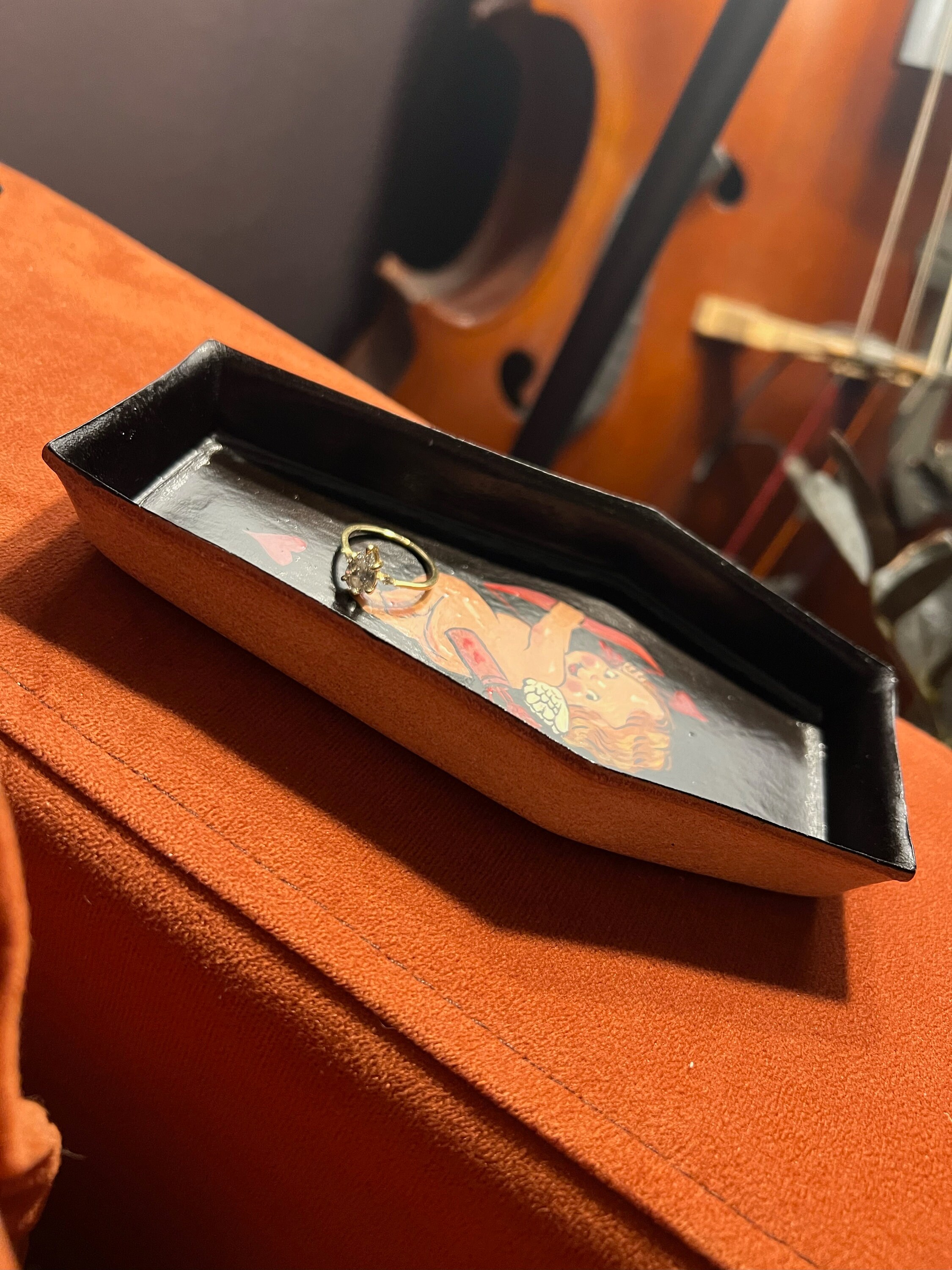 Hand-painted Coffin-shaped Ring Trays - Cupid & Devil Designs - Etsy