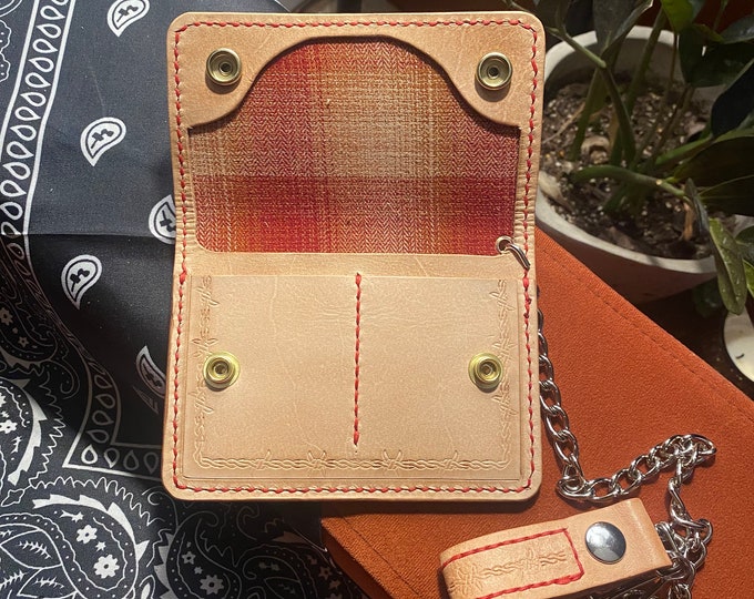 Chicano V2 Biker Wallet - Handcrafted With Flannel Lining and Chain ...