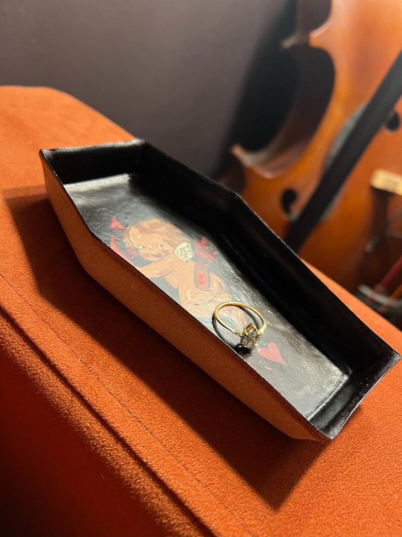 Hand-painted Coffin-shaped Ring Trays - Cupid & Devil Designs - Etsy