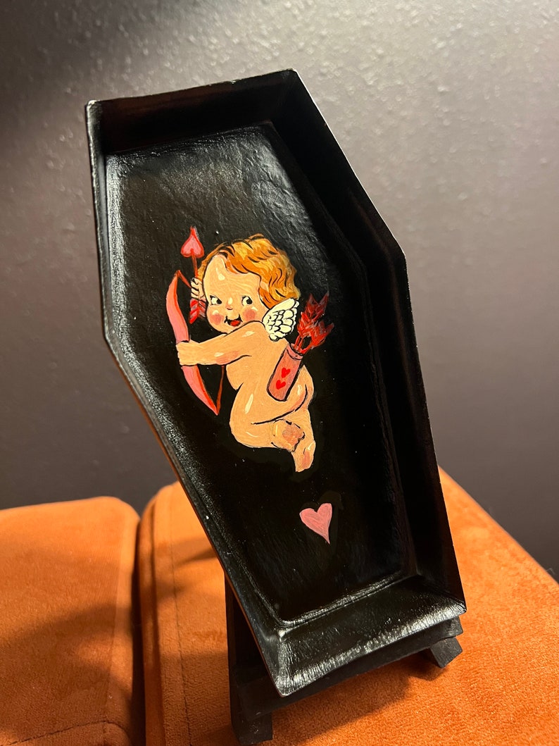 Hand-painted Coffin-shaped Ring Trays - Cupid & Devil Designs - Etsy
