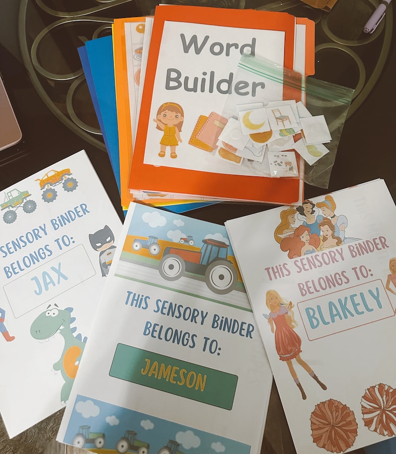 Personalized Sensory Binders - Etsy