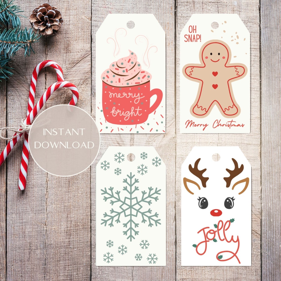 Printable Christmas Gift Tags, Holiday Gift Tags, Christmas Tags ...