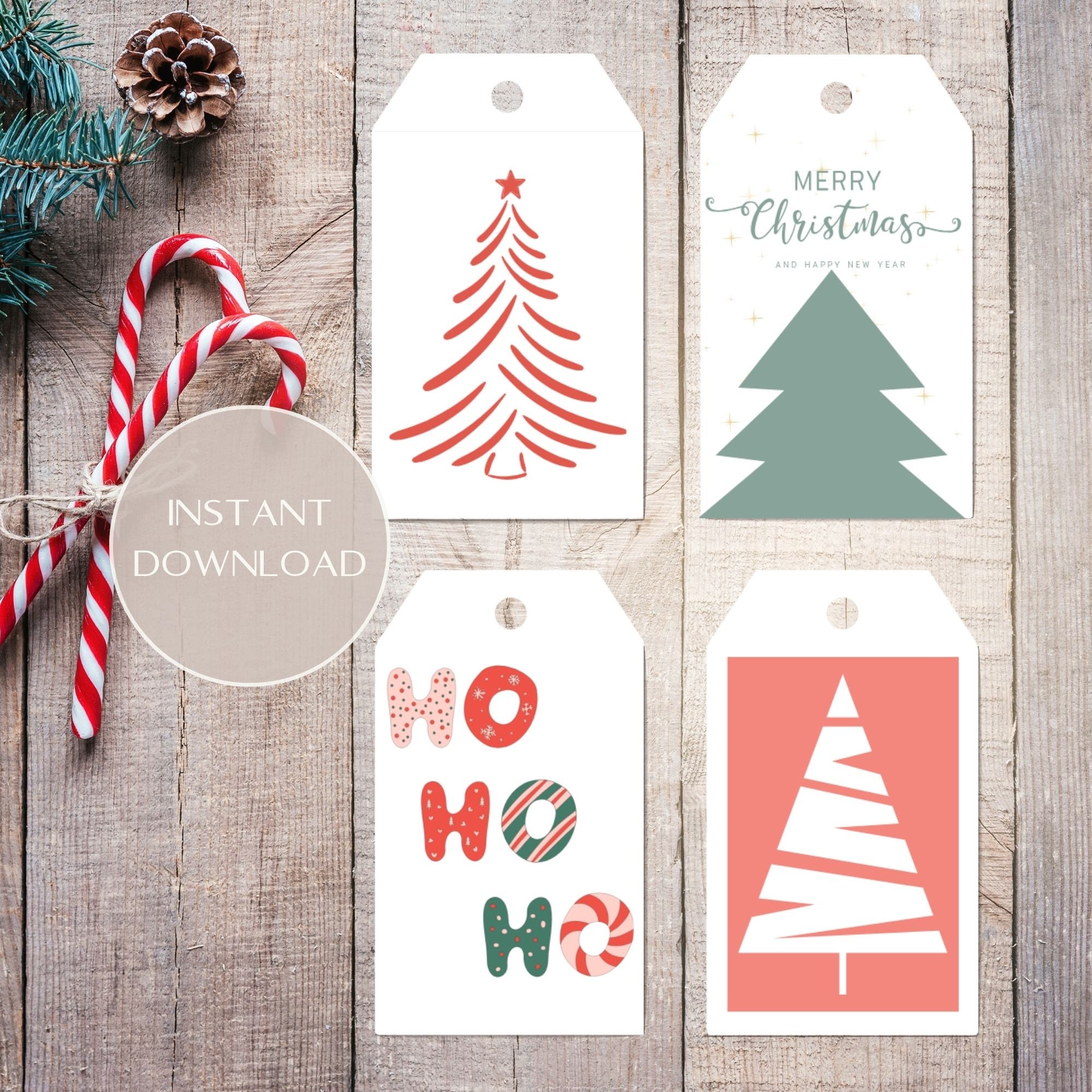 Printable Christmas Gift Tags, Holiday Gift Tags, Christmas Tags ...